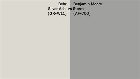 Behr Silver Ash Gr W11 Vs Benjamin Moore Storm Af 700 Side By Side