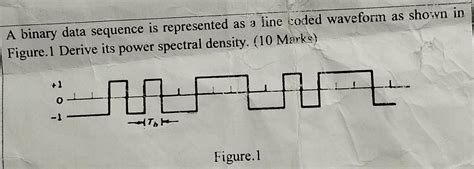 Solved A Binary Data Sequence Is Represented As A Line Coded Chegg