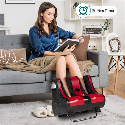 Foot And Calf Massager With Heat Vibration Deep Kneading And Shiatsu Costway