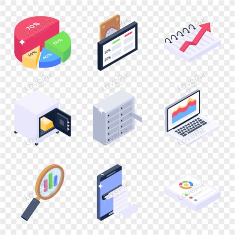 사무용 가구 및 비즈니스 분석 아이소 메트릭 아이콘 Png 일러스트 무료 다운로드 Lovepik