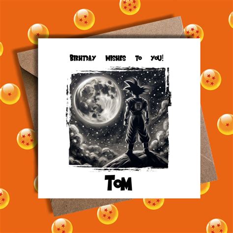 Goku Birthday Card Personalised Birthday Card Birthday Card