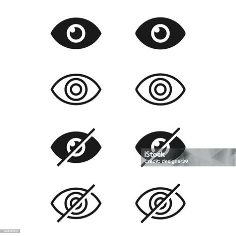 Eye Icons Sensitive Content Icon Set Vector Design On White Background Stock Illustration