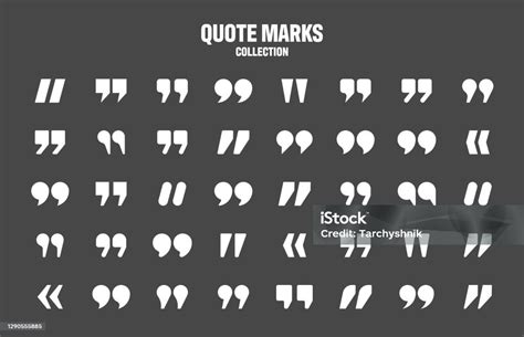 따옴표는 벡터 컬렉션을 표시합니다 흰색 따옴표 아이콘 음성 마크 기호 Brand Name Online Messaging Platform에 대한 스톡 벡터 아트 및 기타