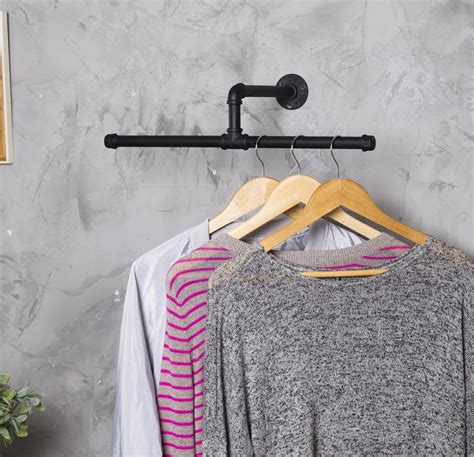 Symple Stuff Wall Mounted T Bar Pipe Hanging Clothing Rack And Reviews