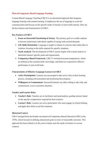 Competency Based Language Teaching CBLT PDF