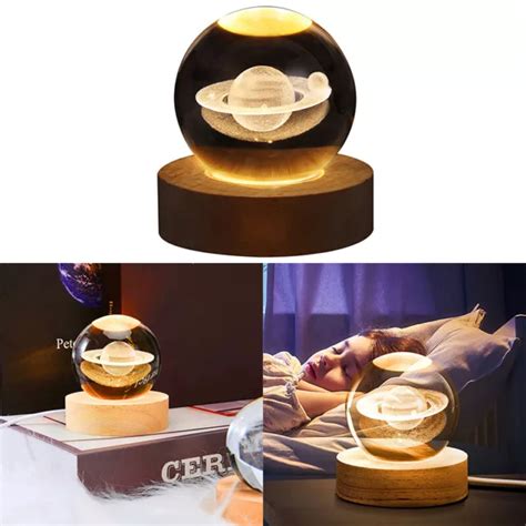 3d Crystal Ball Moon Planet Globe Table Lamp Led Night Light Home Decor