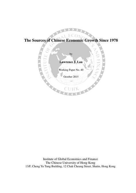 Pdf The Sources Of Chinese Economic Growth Since 1978