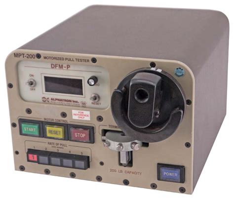 Alphatron Mpt 200 Motorized Wire Crimp Pull Tester 0 200lb W Dfm P