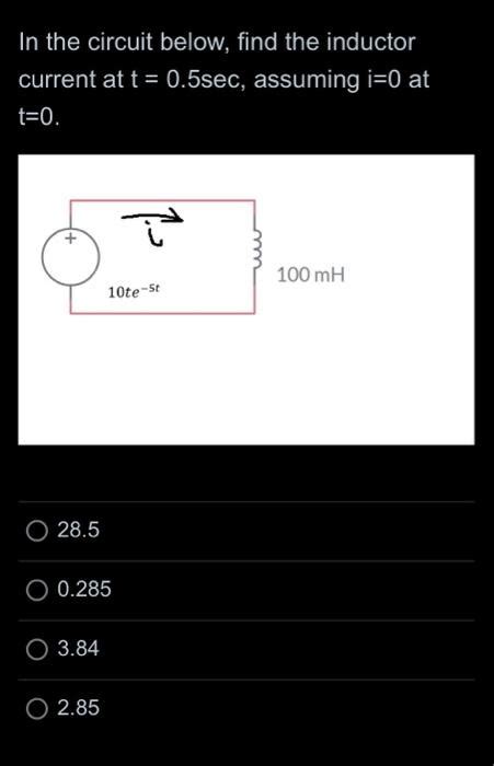 Solved In The Circuit Below Find The Inductor Current At Chegg