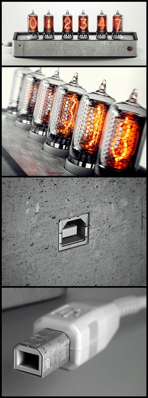 Nixie Tube Concrete Clock Behance