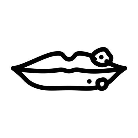 Ilustração Vetorial De ícone De Linha De Doença De Pele Herpes 8258355