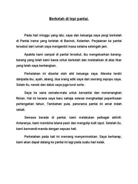 Bersama Keluarga Contoh Karangan Berkelah Di Air Terjun Riset