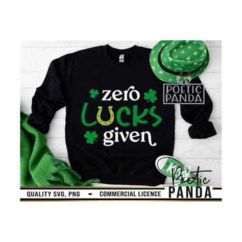 Zero Lucks Given Svg Png Lucky Svg Leprechaun Svg Luck Sv Inspire