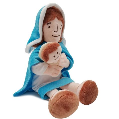Mary Plush Toy Mother Of Jesus Stuffed Doll With Jesus Christ Religious