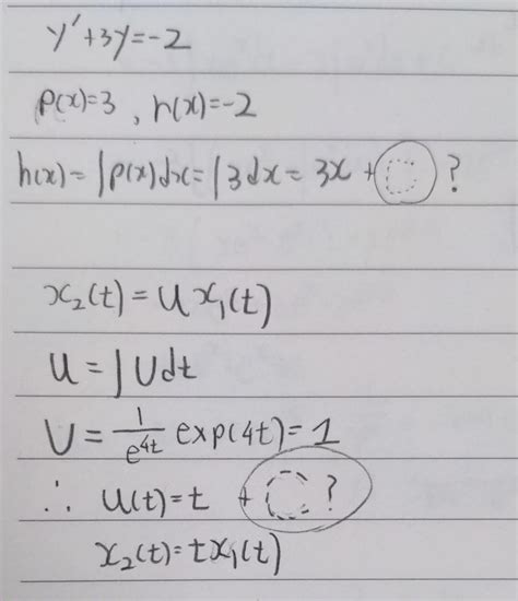 Solved When Solving Of Ode Constant Of Integration Is