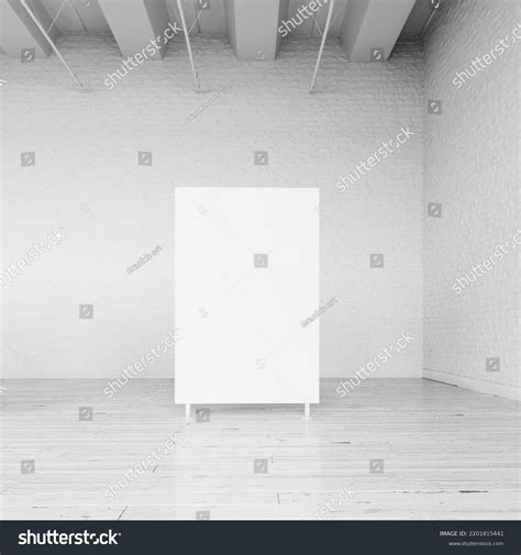 White Loft Hall Interior Frames Exhibition Stock Illustration