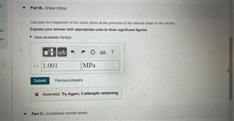 Solved Learning Goal To Calculate The Normal And Shear Chegg