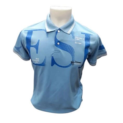 Printed Men Sky Blue Cotton Polo T Shirt At Rs 210piece In New Delhi
