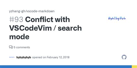 Conflict With Vscodevim Search Mode · Issue 93 · Yzhang Gh Vscode Markdown · Github