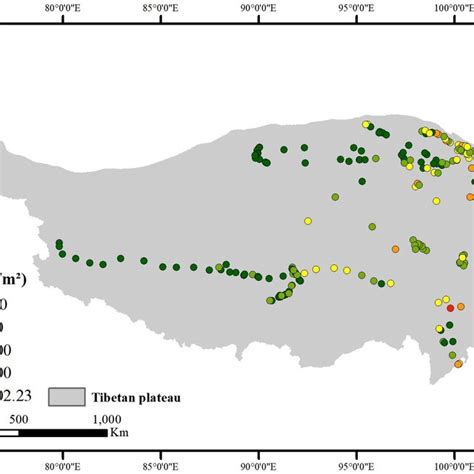 Spatial Distribution Of Alpine Grasses And Agb Sampling Plots On The Download Scientific
