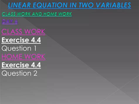 LINEAR EQUATION IN TWO VARIABLES | PPTX