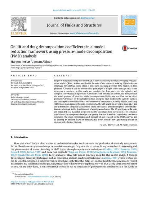 Pdf On Lift And Drag Decomposition Coefficients In A Model Reduction