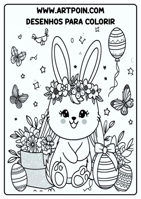 Desenho Para Colorir Coelhinho Da Páscoa Atividade Png