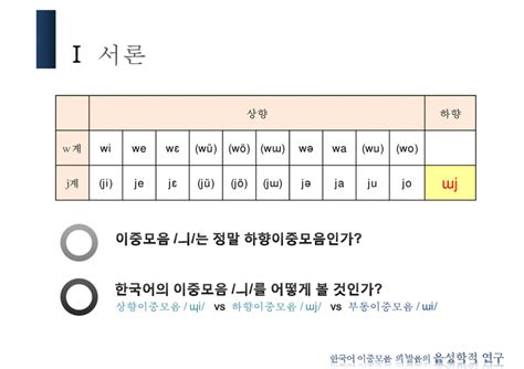 국어학 한국어 이중모음 `의` 발음의 음성학적 연구 인문 교육