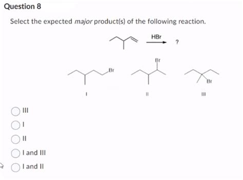 Solved What is the expected major product for the following | Chegg.com