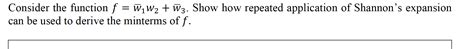 solved consider the function f w1w2 w3 show how