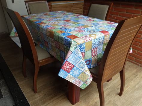 Toalha de Mesa Impermeável Estampa Azulejo 1 40 x 2 20 Elo7