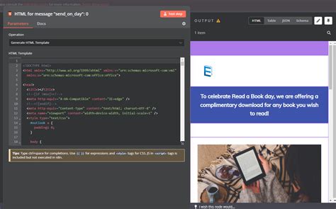 convert html template to json to send in the gmail body questions