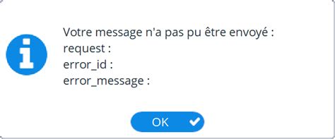 Dépannage AlmaPro2 7 3 SMS votre message n a pas pu être envoyé request error id et error message