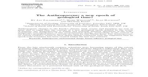 Introduction The Anthropocene A New Epoch Of Geological Timersta