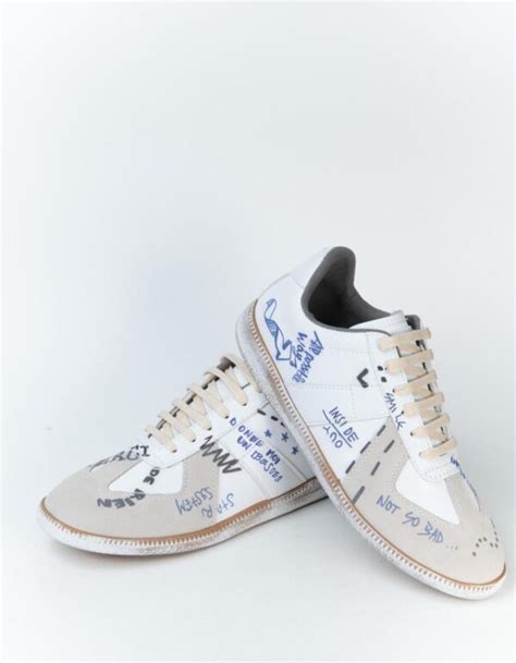 Maison Margiela Replica Graffiti Sneakers In White Size Ge