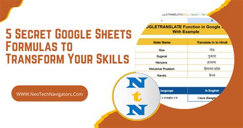 5 Secret Google Sheets Formulas to Transform Your Skills - Neotech ...