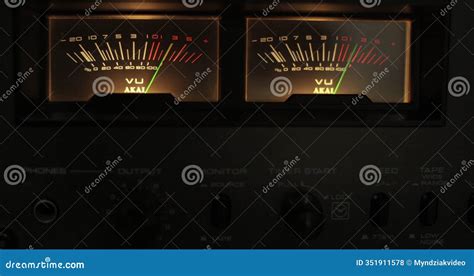 Analog Vu Meters On Classic Hi Fi Reel To Reel Tape Recorder Retro