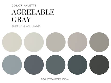 Agreeable Gray Home Color Palette Sherwin Williams Interior Etsy Canada