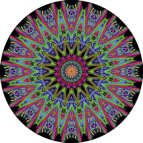 Prismatic Mandala Line Art 2 Openclipart
