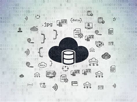Cloudbased Database Programming On Digital Paper Background Hand Symbol Icon Photo And Picture