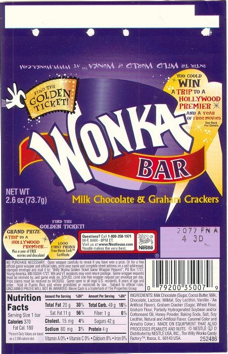 2002 Wonka Candy Wrapper Archive
