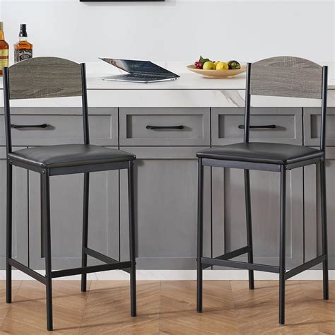 Dainslef Bar Stools Set Of 2 25 2 Inch Counter Height Bar Stools With Back And