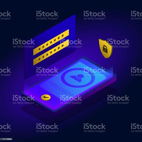 Mobile Phone Data Protection With User Authentication Form And Secure Icon Private Security Data