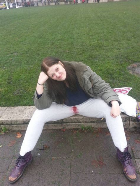 This Woman Protested Against The Tampon Tax By Free Bleeding Outside Parliament