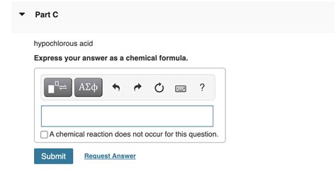 Solved Hypochlorous Acid Express Your Answer As A Chemical