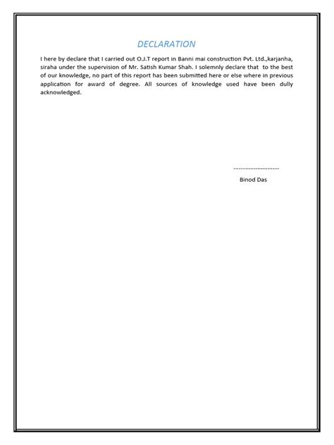 Declaration Pdf