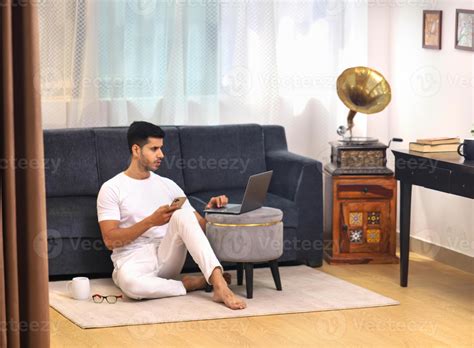 Front View Of Hot Sexy Man Holding Mobile Phone Stock Photo At Vecteezy