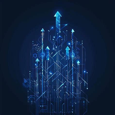 Business Growth Arrow Circuit Technology Premium Ai Generated Image