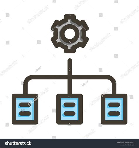 Workflow Vector Thick Line Filled Colors Stock Vector Royalty Free