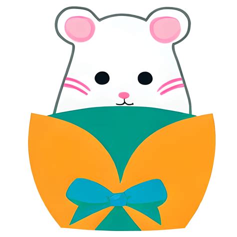 White Hamster With A Bow · Creative Fabrica